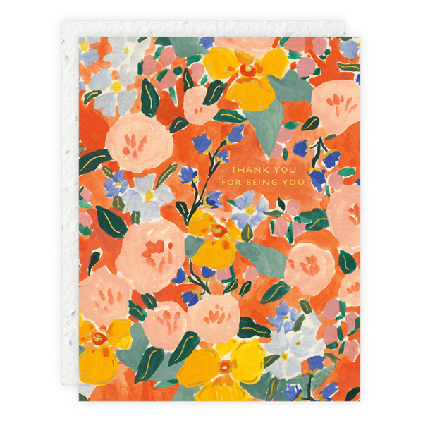 Red Orange Floral Thank You – Shorthand