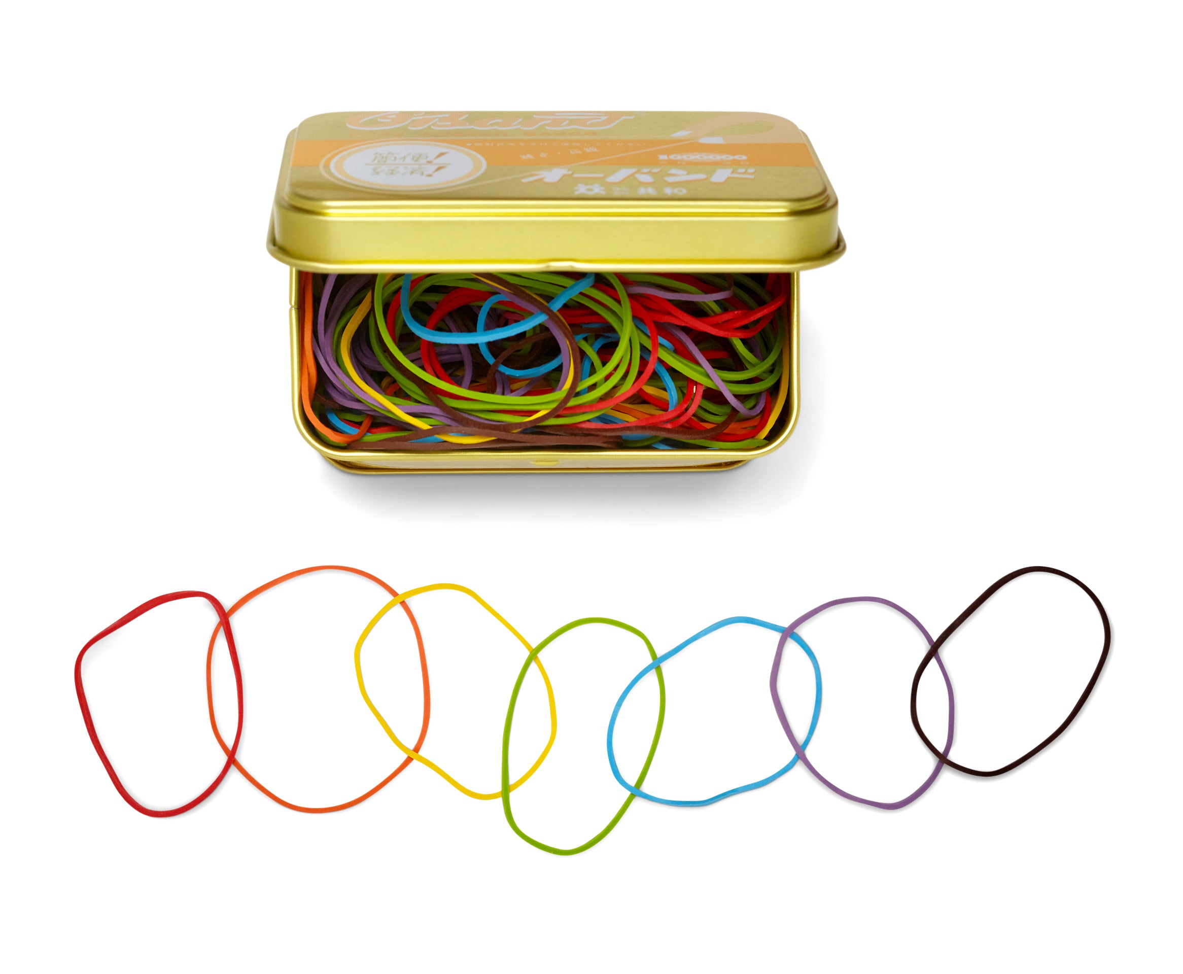 Rainbow Rubber Bands In Tin – Shorthand